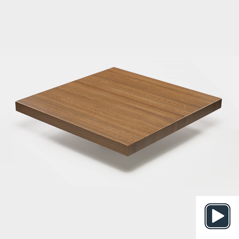 Toffee-stained Stained Oak Butcher Block Restaurant Table Tops